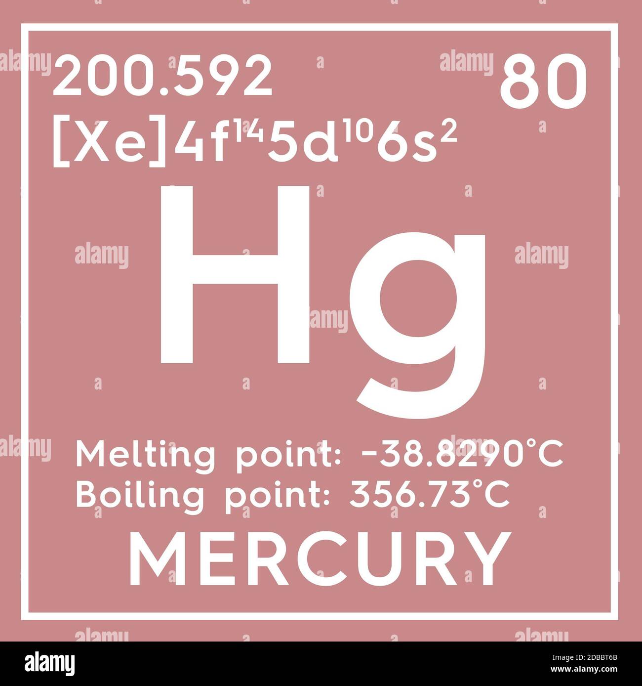 Mercure. Métaux de transition. Élément chimique du tableau périodique ...