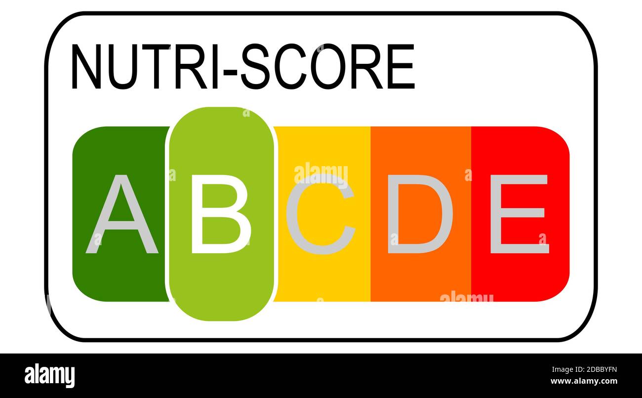 Nutri-Score Label B, étiquette nutritionnelle 5 couleurs - illustration ...