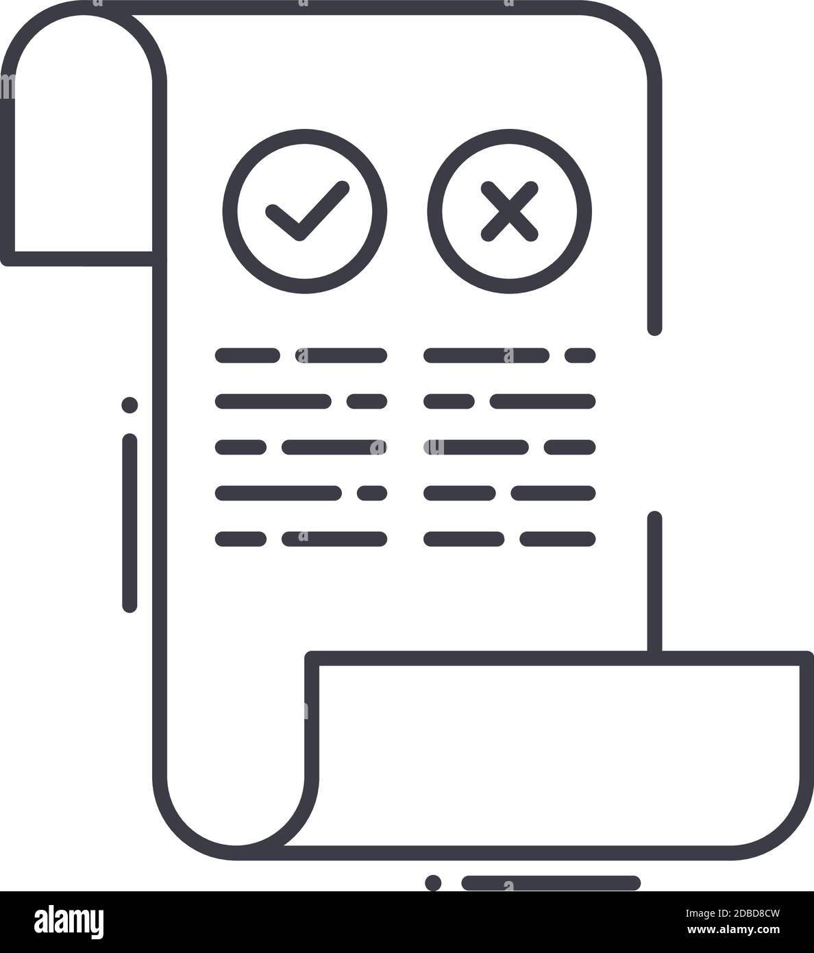 Icône avantages et inconvénients, illustration isolée linéaire, vecteur ...
