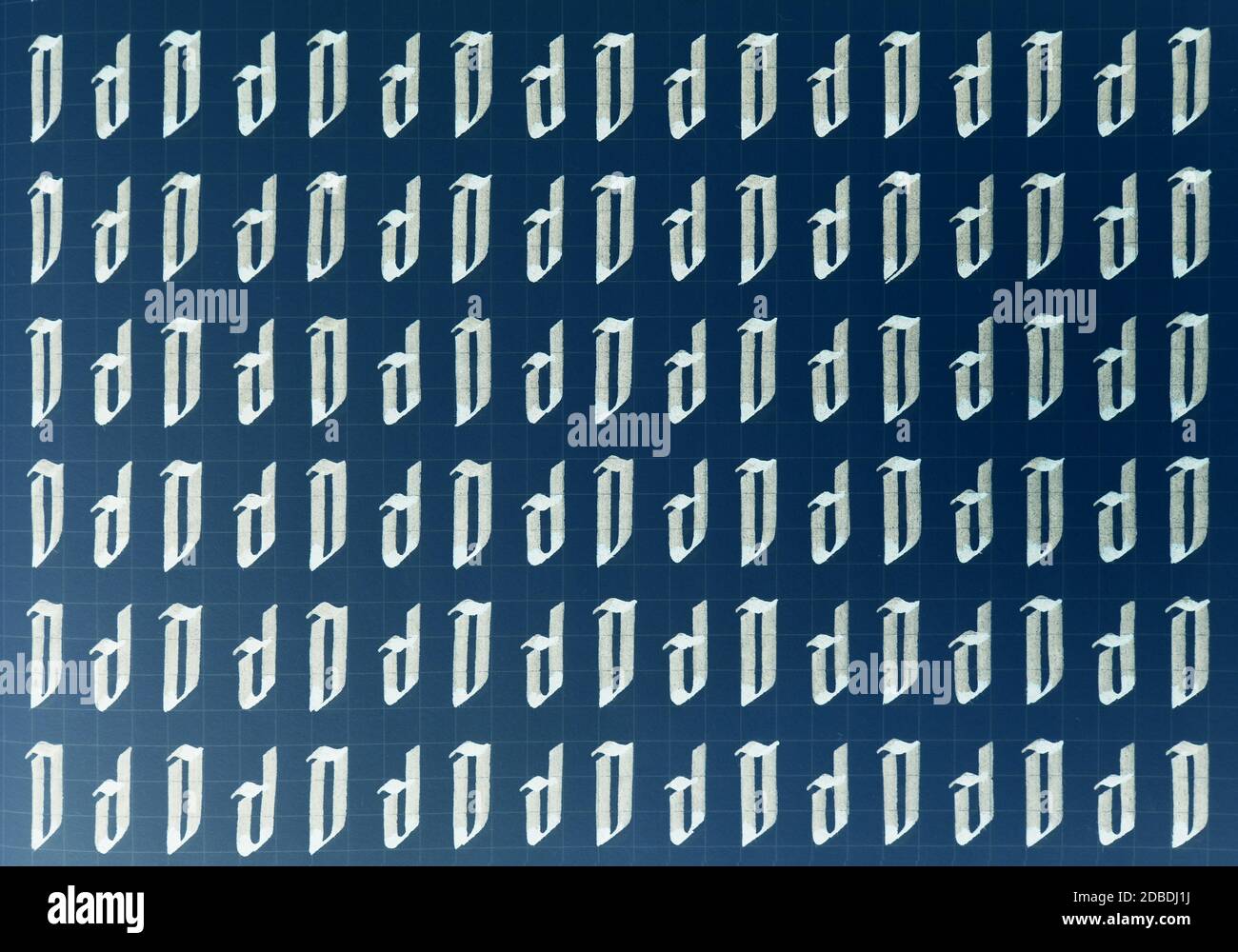 Le lettrage blanc sur bleu foncé écrit pratique Feuille de travail ...