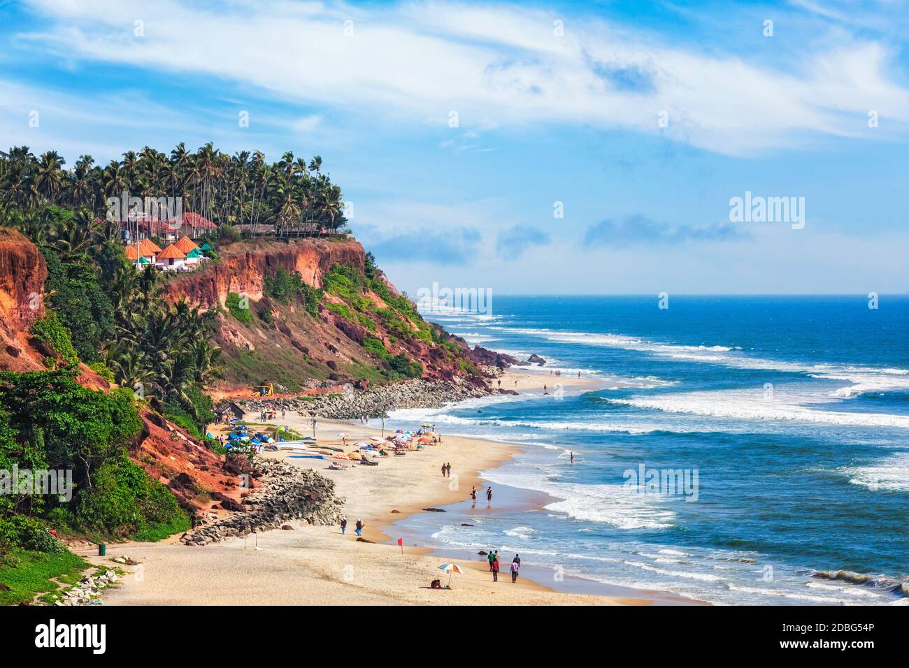 L'une des plus belles plages de l'Inde - Varkala beach, Kerala, Inde ...