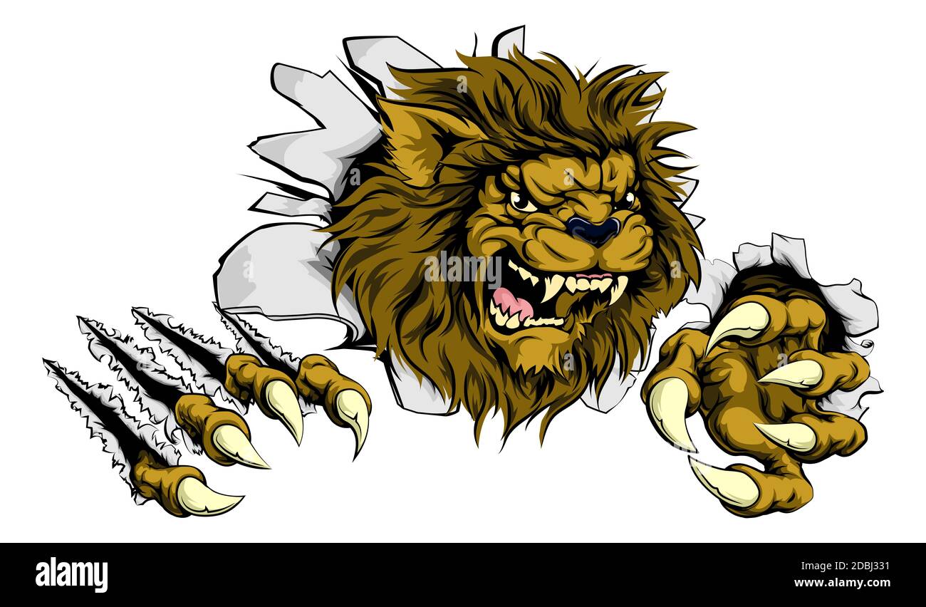 Méchant lion Banque de photographies et d’images à haute résolution - Alamy