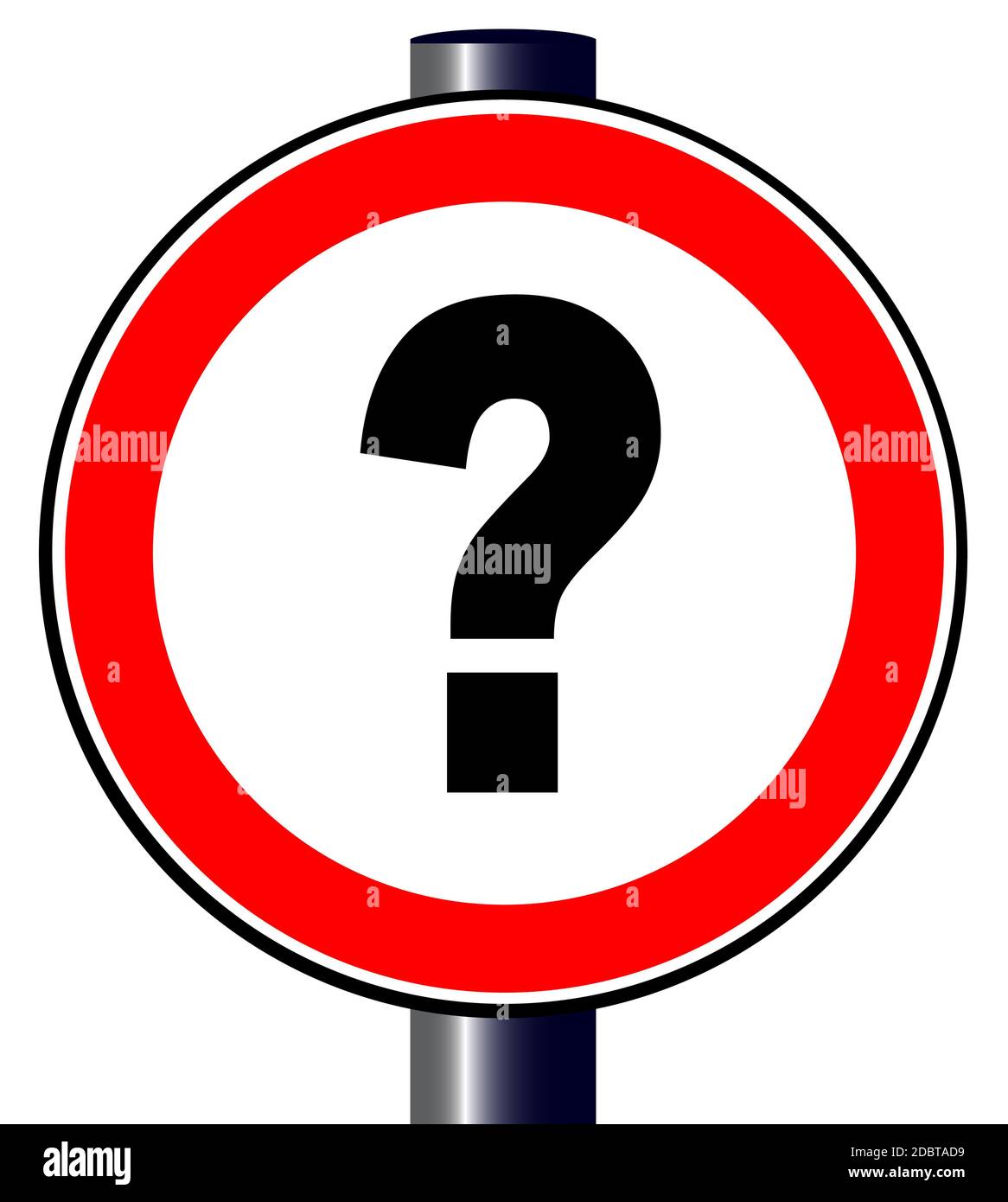 Un signe de la forme d'un point d'interrogation avec un grand point d ...