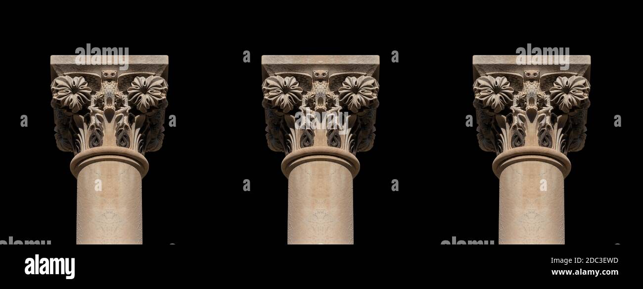 Éléments de décorations architecturales de bâtiments, colonnes et ...