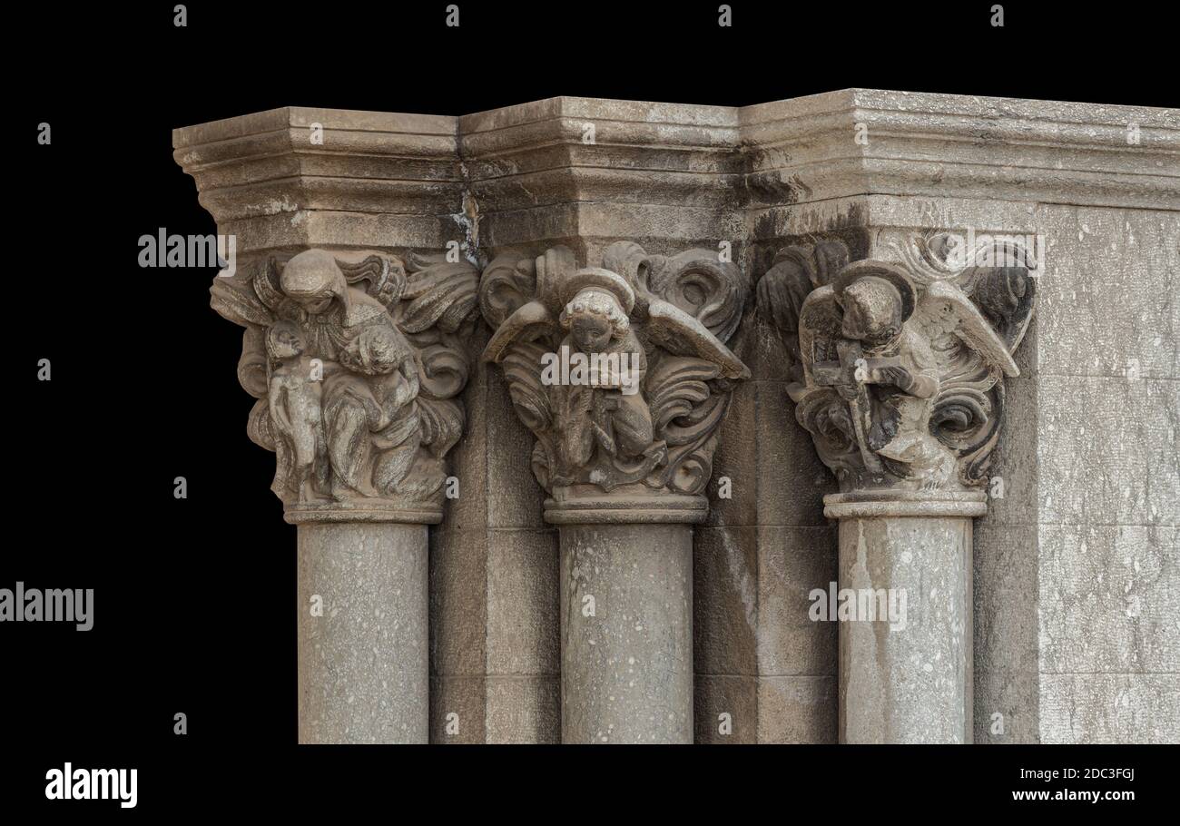 Éléments de décorations architecturales de bâtiments, colonnes et ...