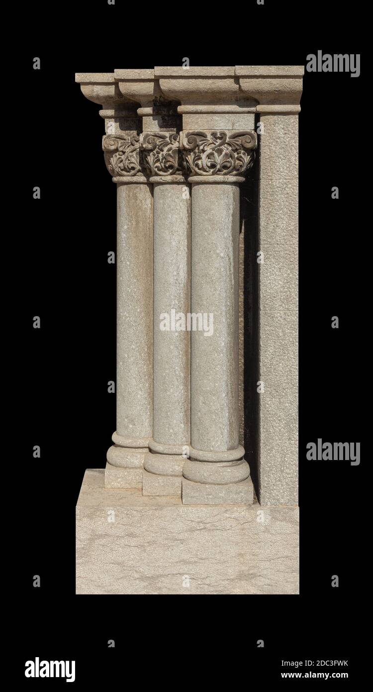 Éléments de décorations architecturales de bâtiments, colonnes et ...