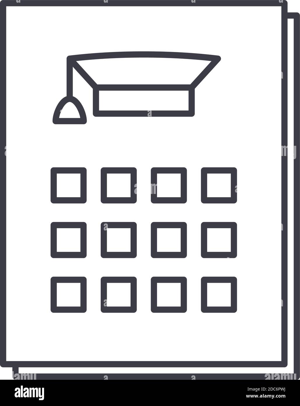 Icône de programme d'études, illustration linéaire isolée, vecteur de ...