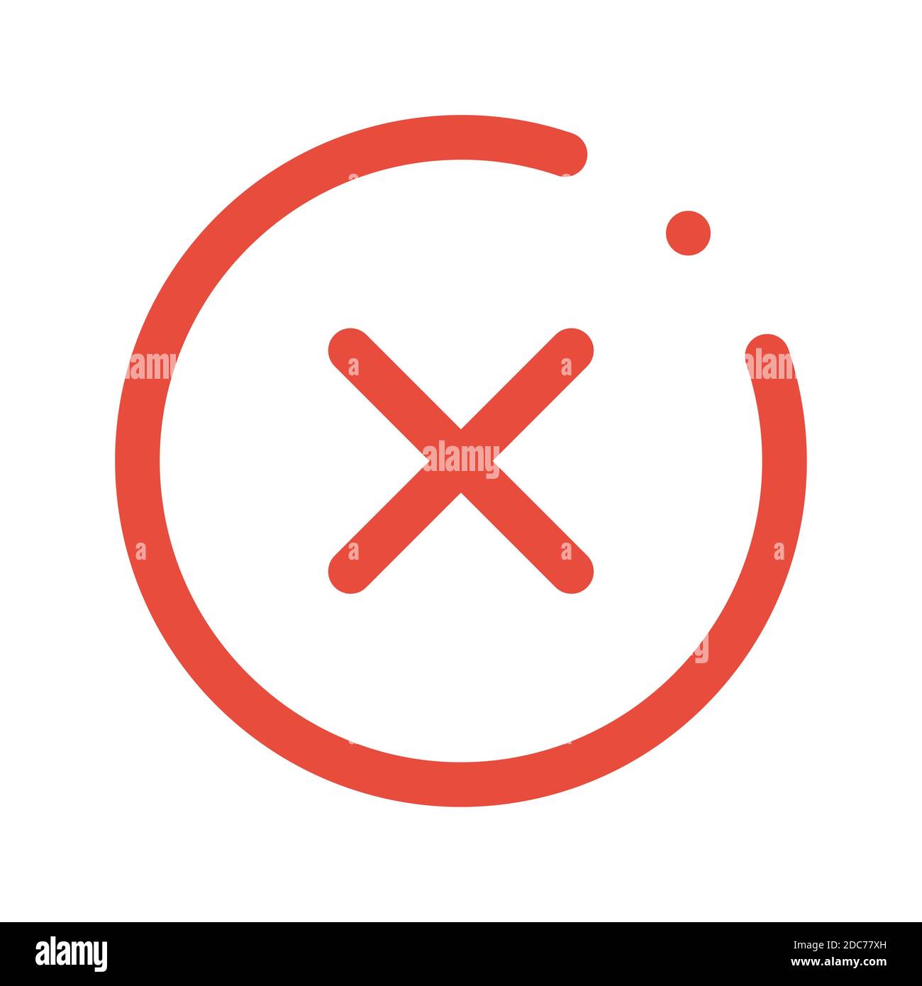 Icône de vecteur de croix rouge. Symbole erroné. Signe refusé isolé sur ...