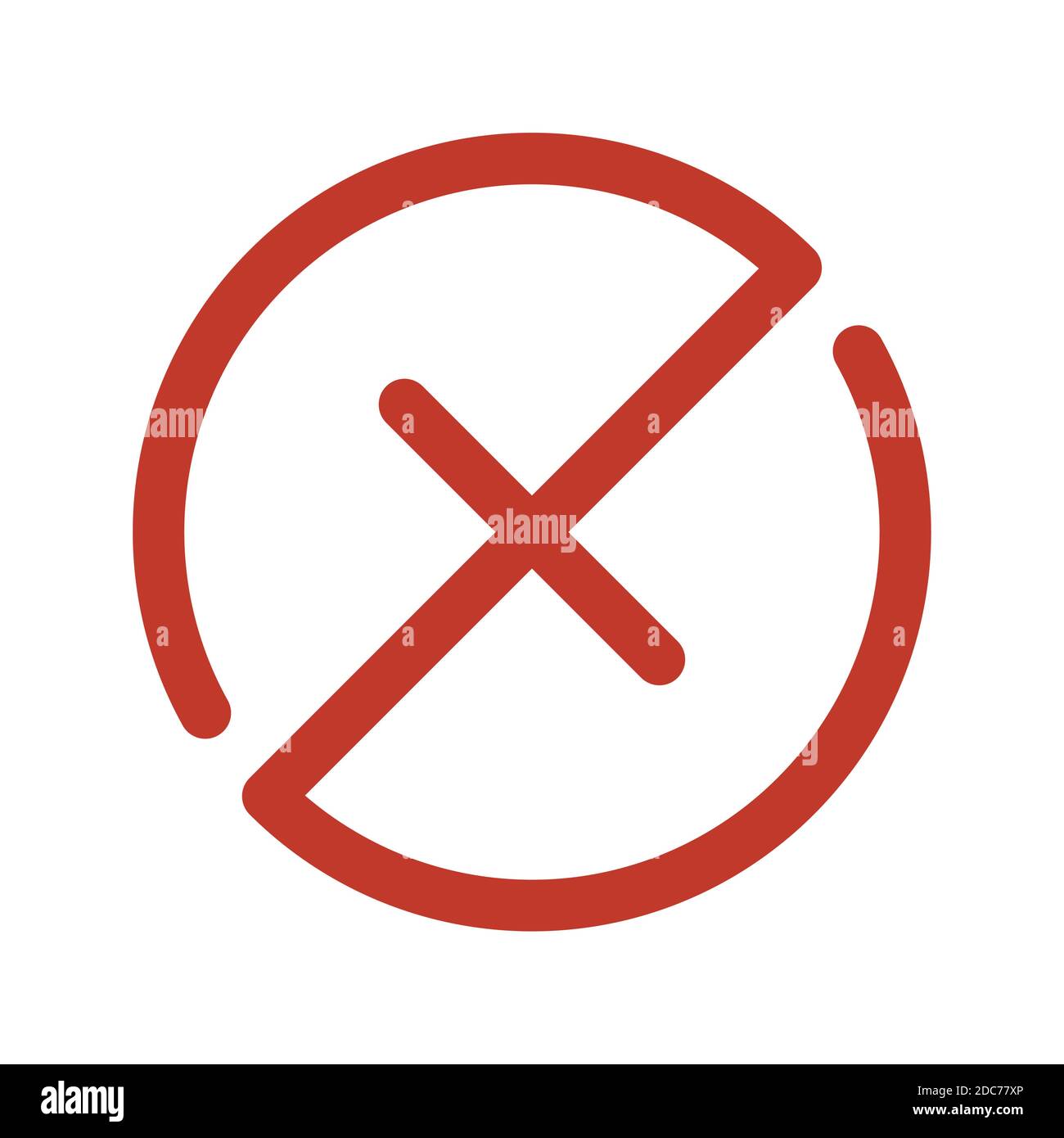 Icône de vecteur de croix rouge. Symbole erroné. Signe refusé isolé sur ...