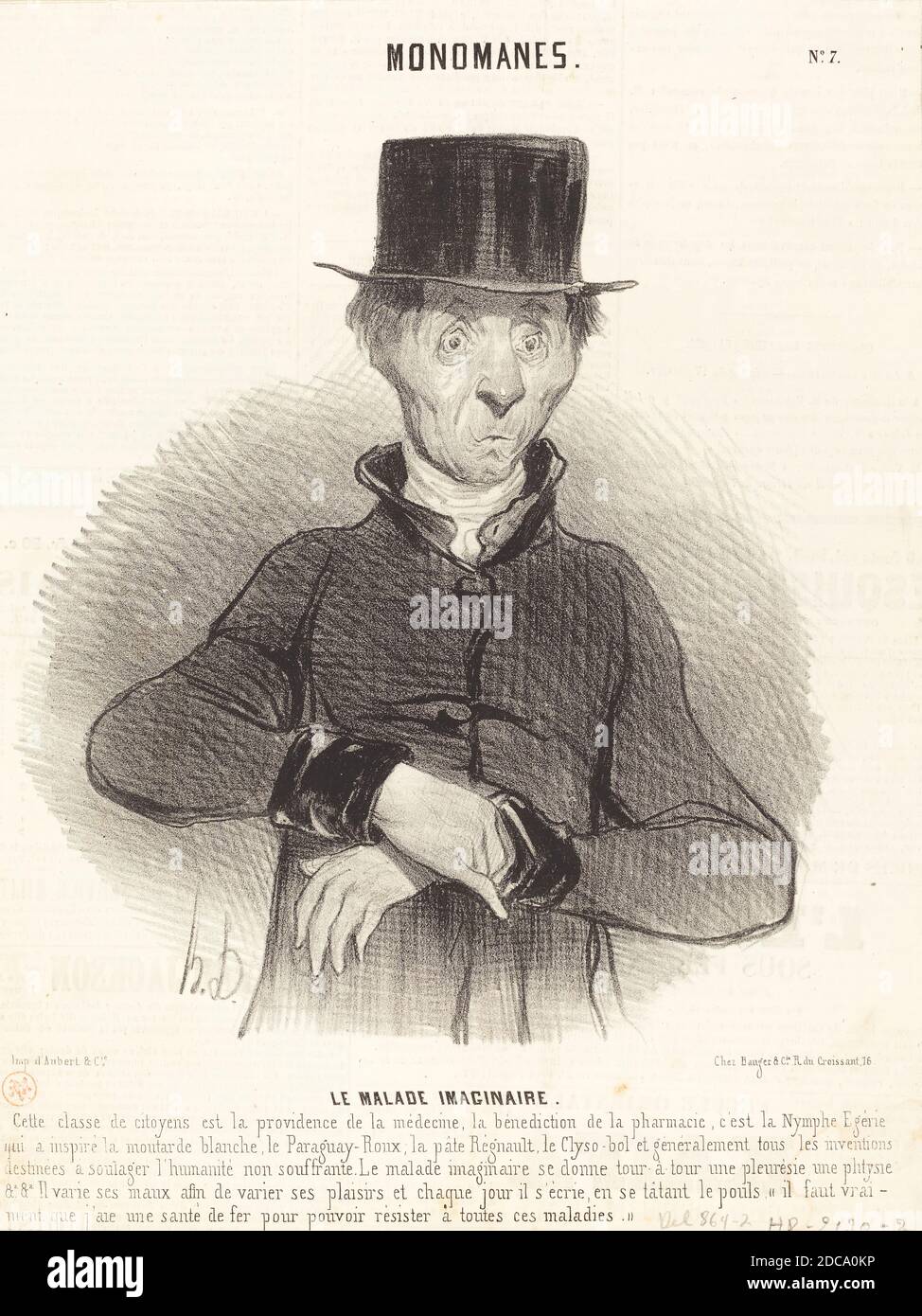 Honoré Daumier, (artiste), Français, 1808 - 1879, le Malade imaginaire ...