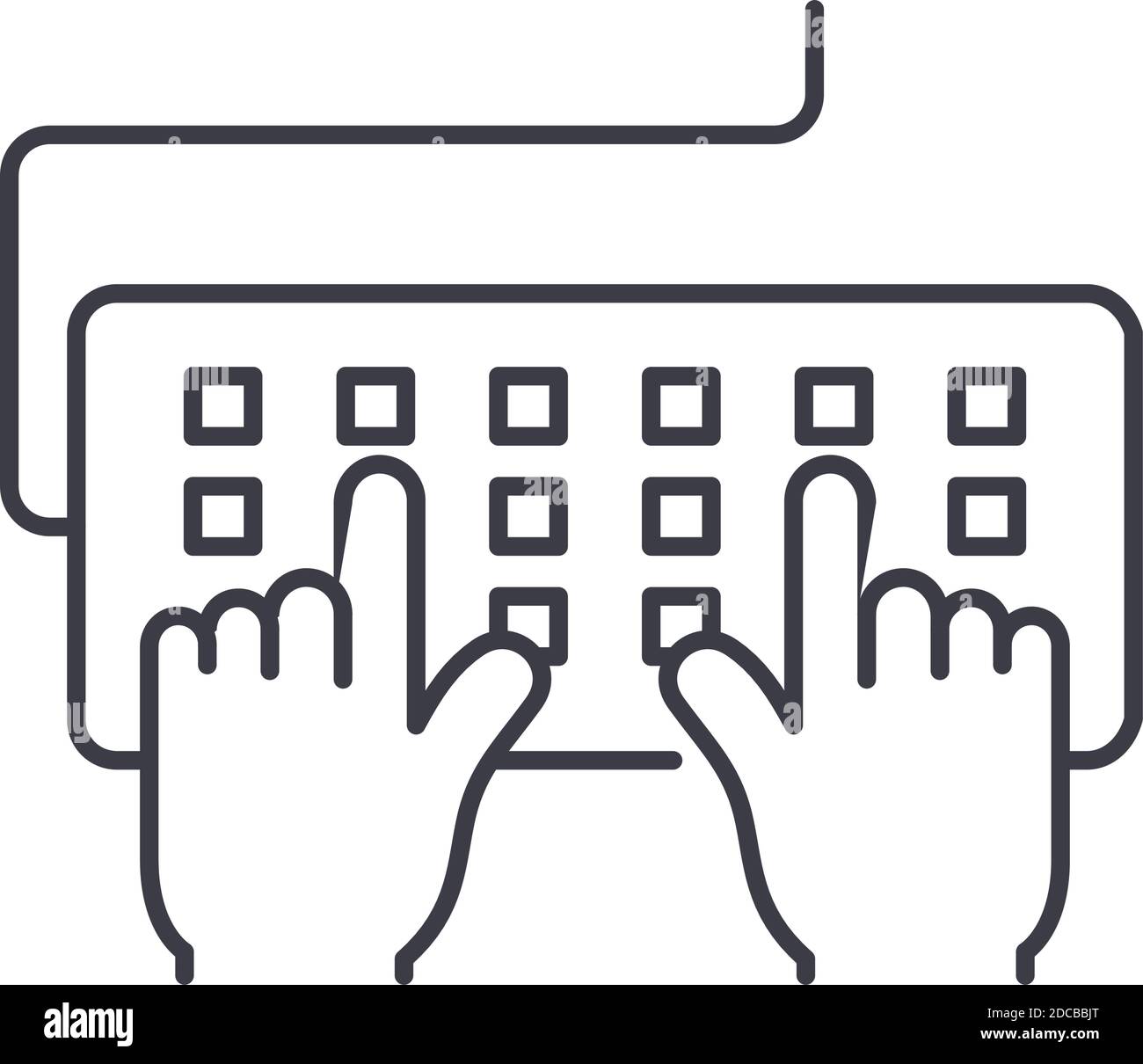 Icône de saisie de données, illustration isolée linéaire, vecteur de ...