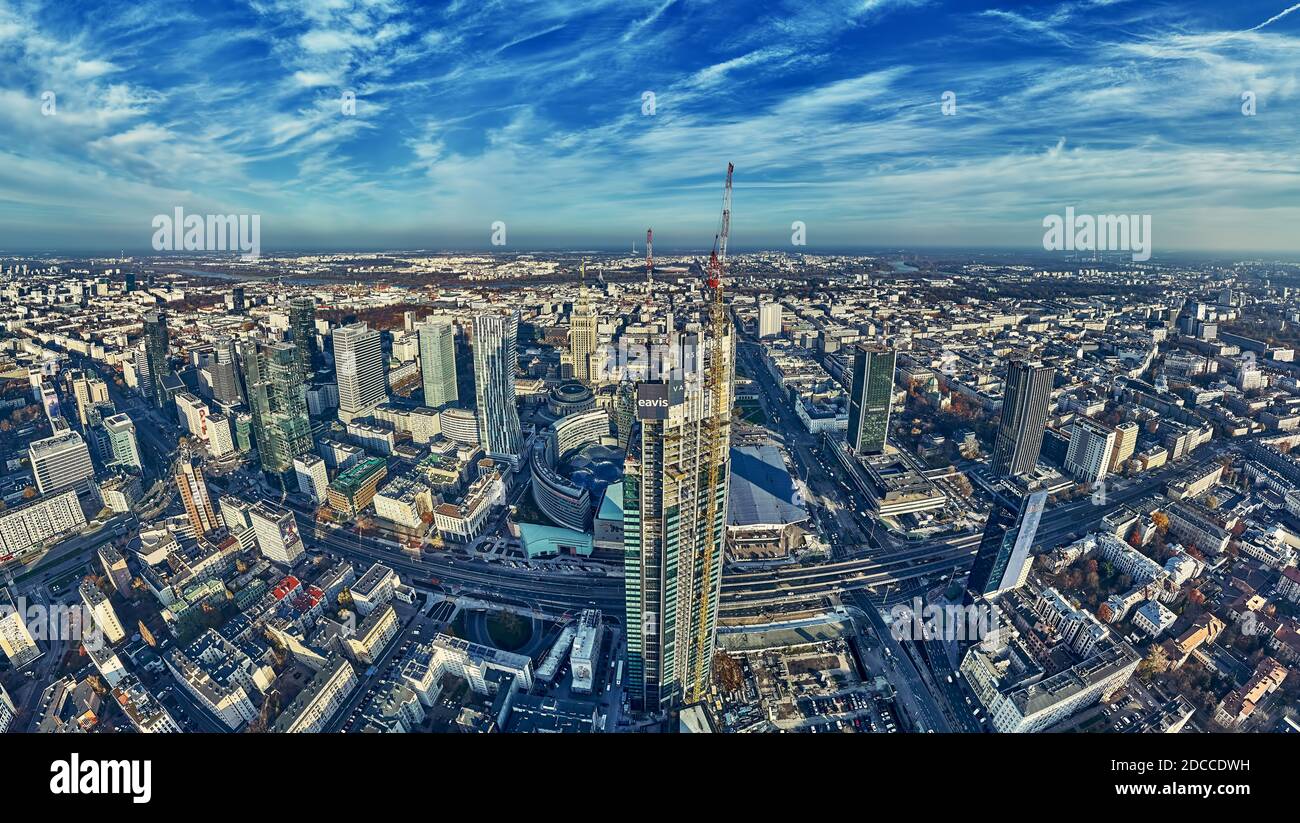Chantier de construction de la tour varso de varsovie Banque de ...