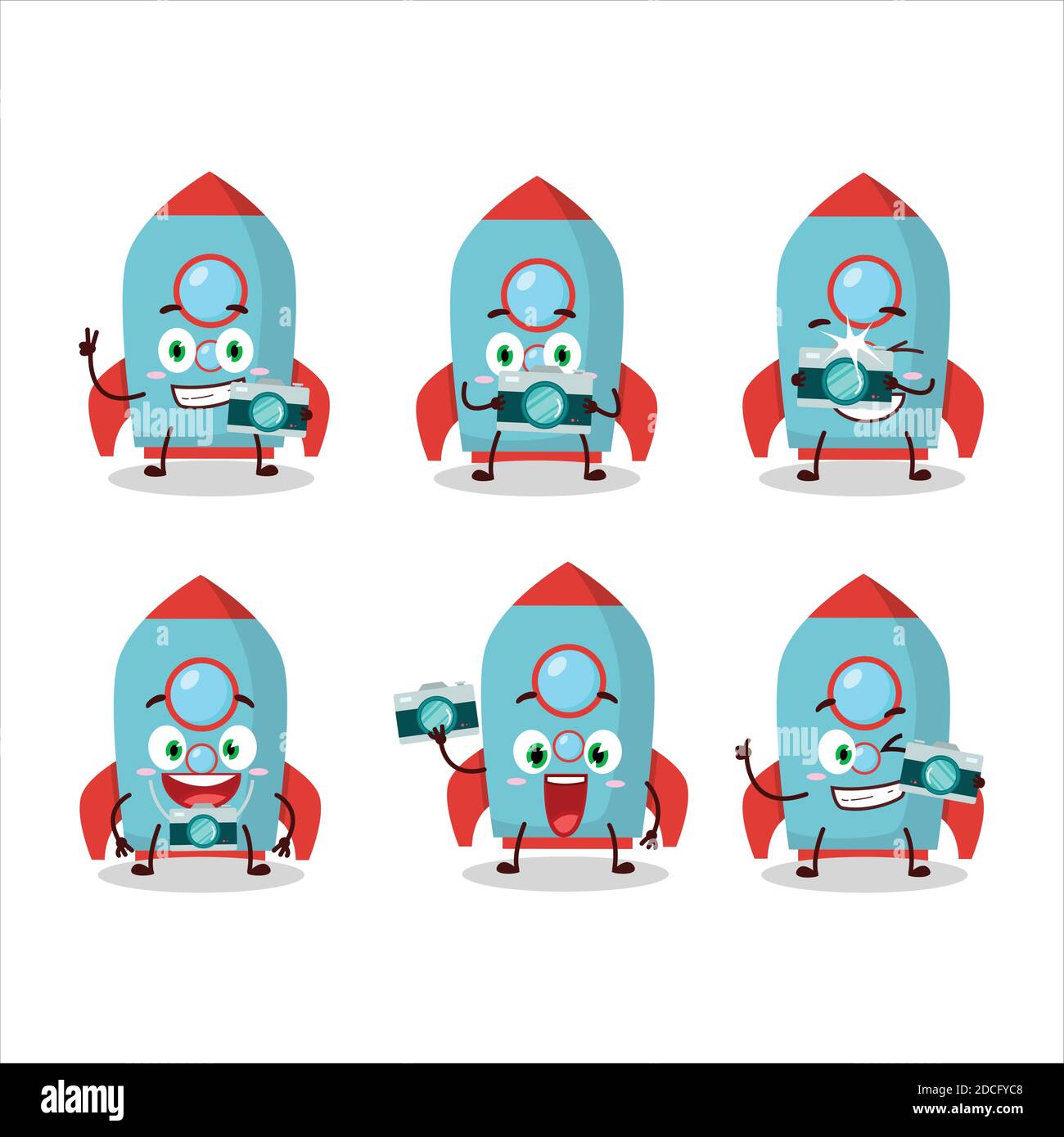 Émoticône de la profession de photographe avec personnage de dessin ...