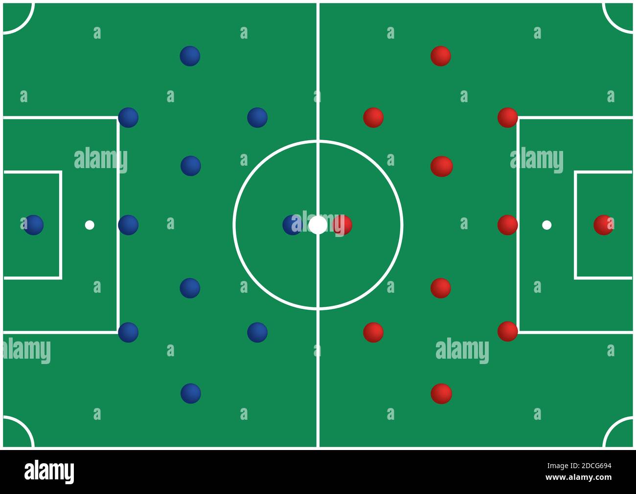 Plan d'un terrain de football avec jetons de joueurs Image Vectorielle ...
