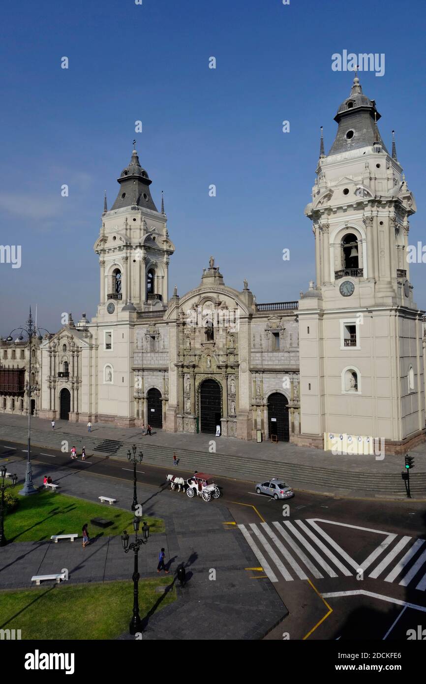 Cathédrale de Lima, Cathédrale Basilique Saint-Jean, Lima, Pérou Photo Stock - Alamy