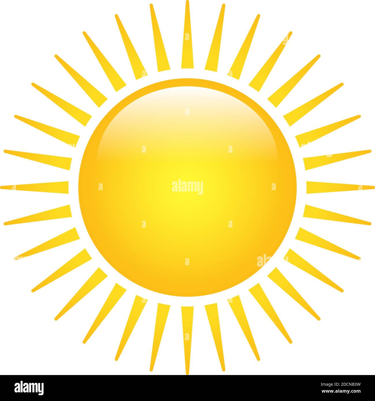 Icône avec rayons solaires Sun vector illustration isolé sur fond blanc ...
