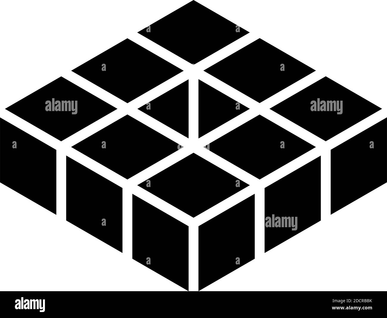 Cube 3D, icône carrée, symbole et logo (série) – illustrations ...