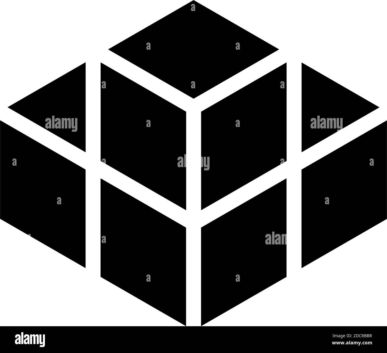 Cube 3D, icône carrée, symbole et logo (série) – illustrations ...