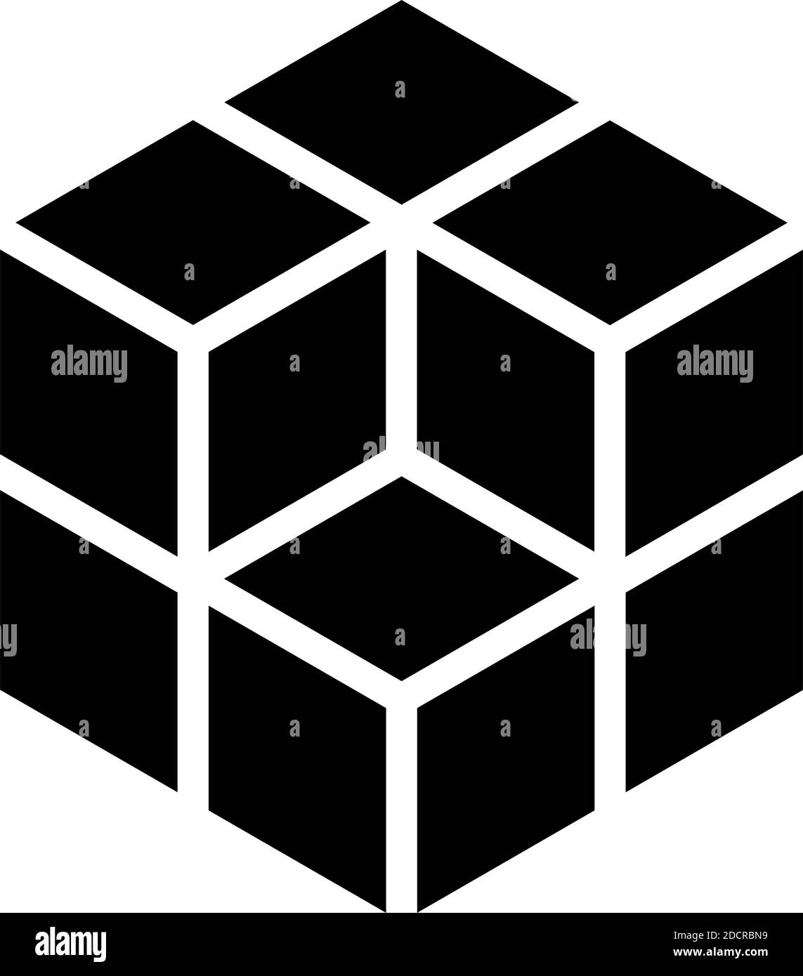 Cube 3D, icône carrée, symbole et logo (série) – illustrations ...