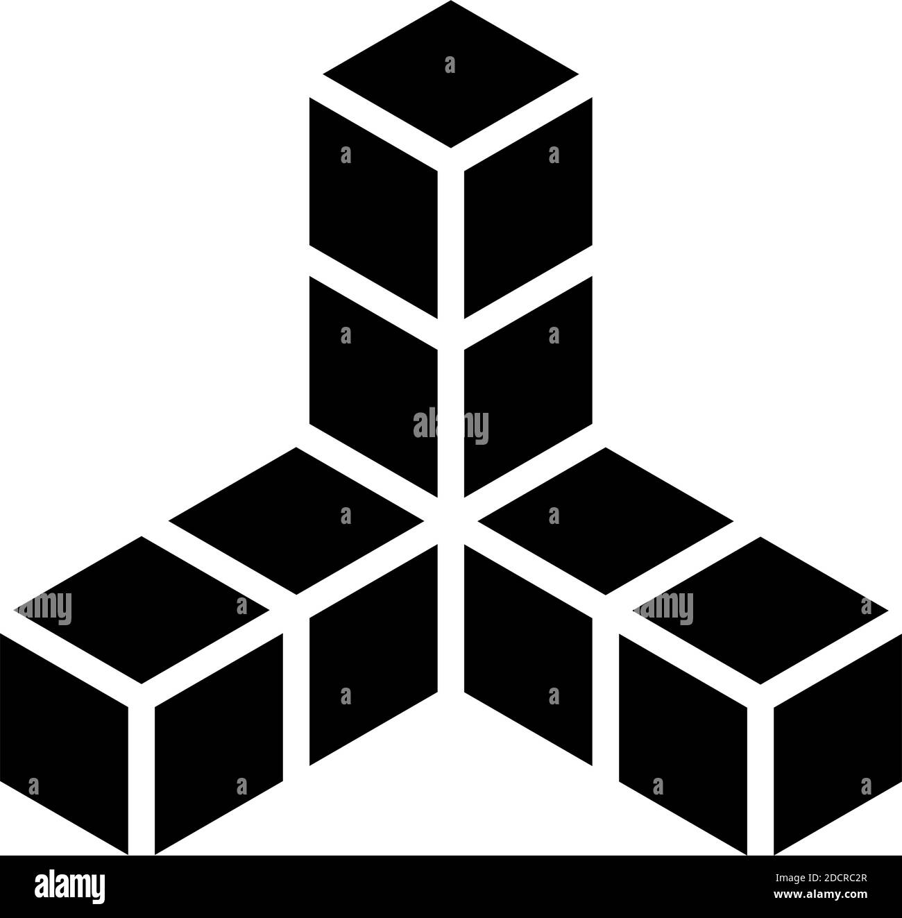 Cube 3D, icône carrée, symbole et logo (série) – illustrations ...