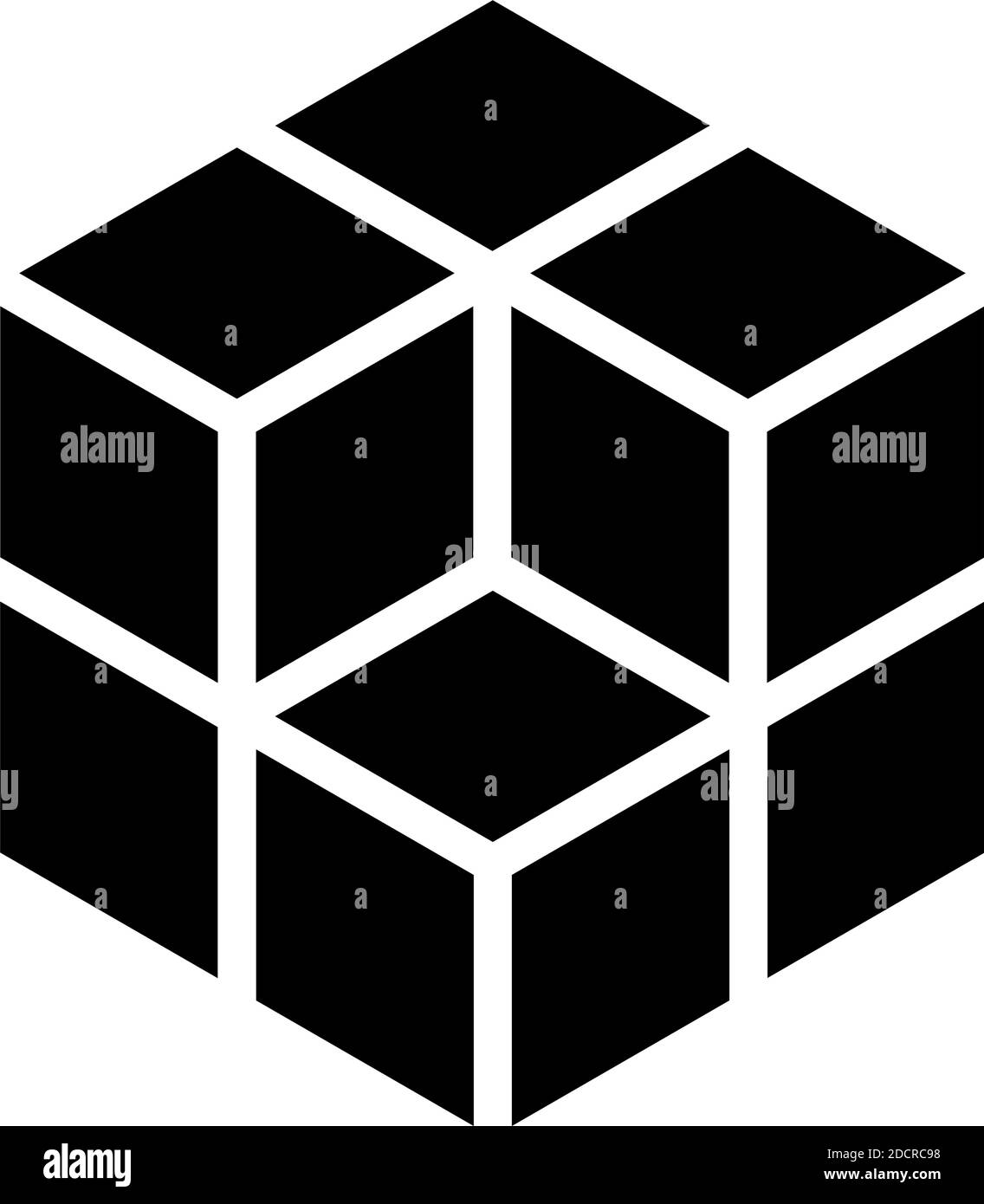 Cube 3D, icône carrée, symbole et logo (série) – illustrations ...