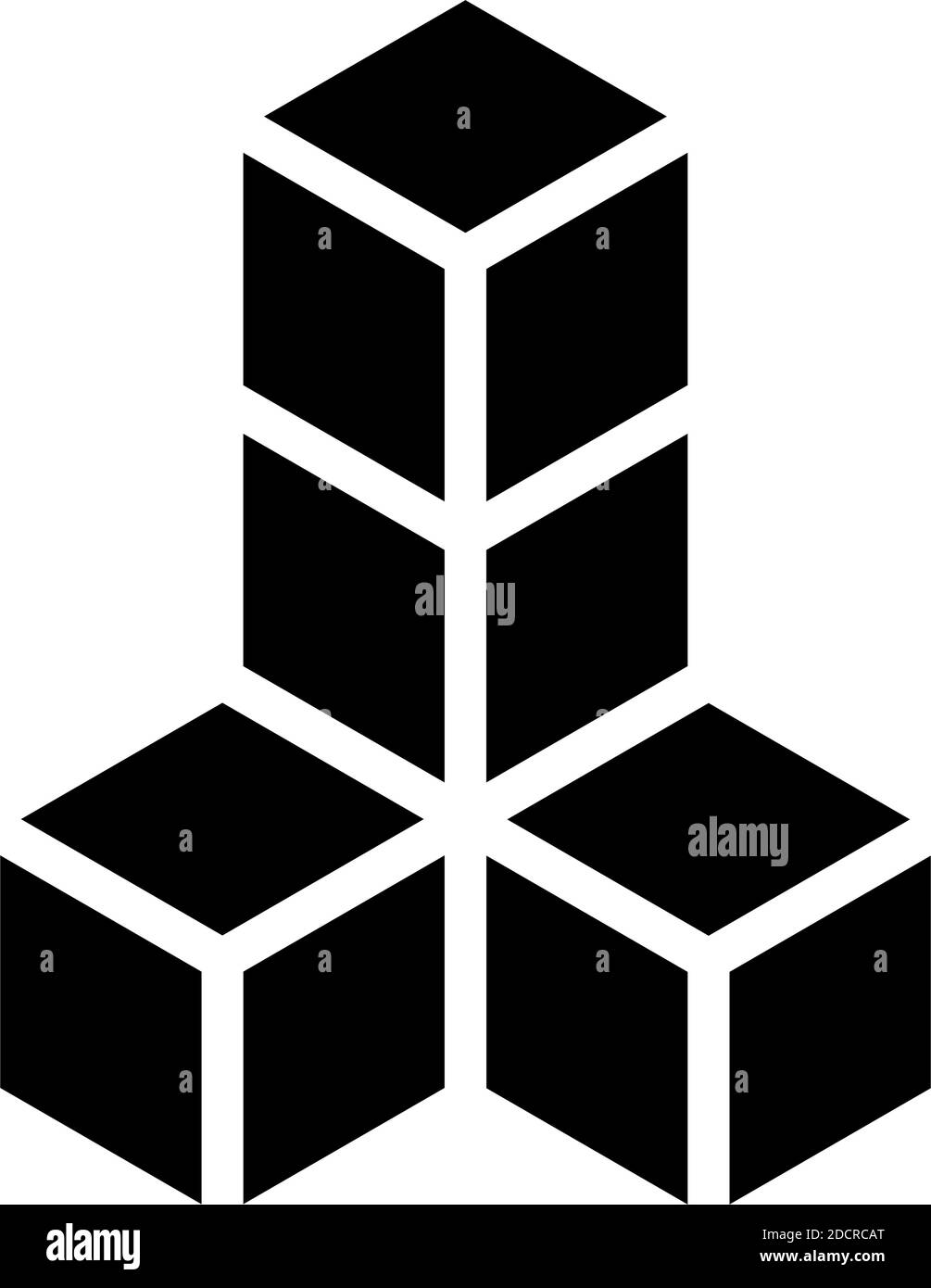 Cube 3D, icône carrée, symbole et logo (série) – illustrations ...