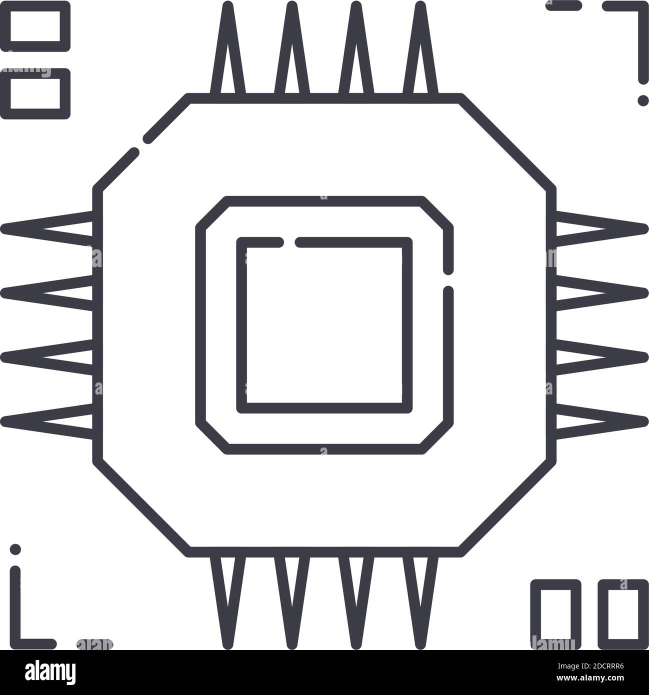 Icône PCB, illustration isolée linéaire, vecteur ligne mince, panneau ...
