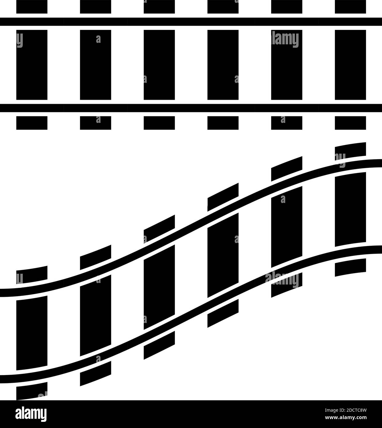Chemin de fer, chemin de fer, contour du chemin de fer, vecteur de ...