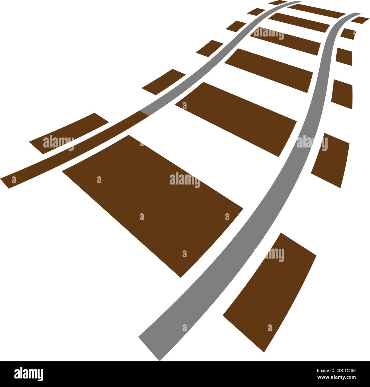 Chemin de fer, chemin de fer, contour du chemin de fer, vecteur de ...