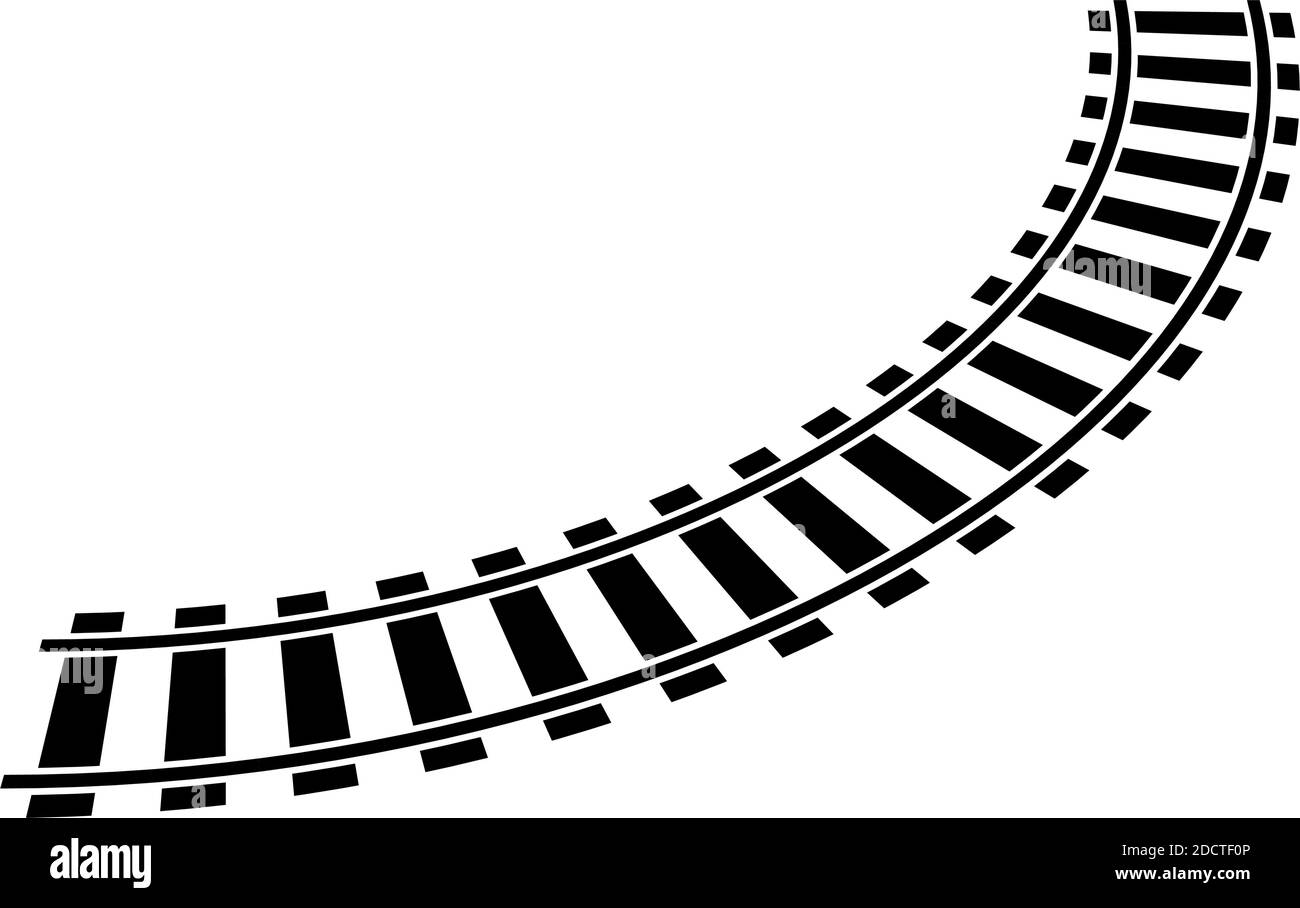 Chemin de fer, chemin de fer, contour du chemin de fer, vecteur de ...