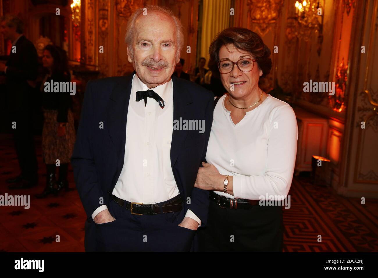 Popeck et sa femme lors du cocktail du Diner de Gala du Fonds de ...