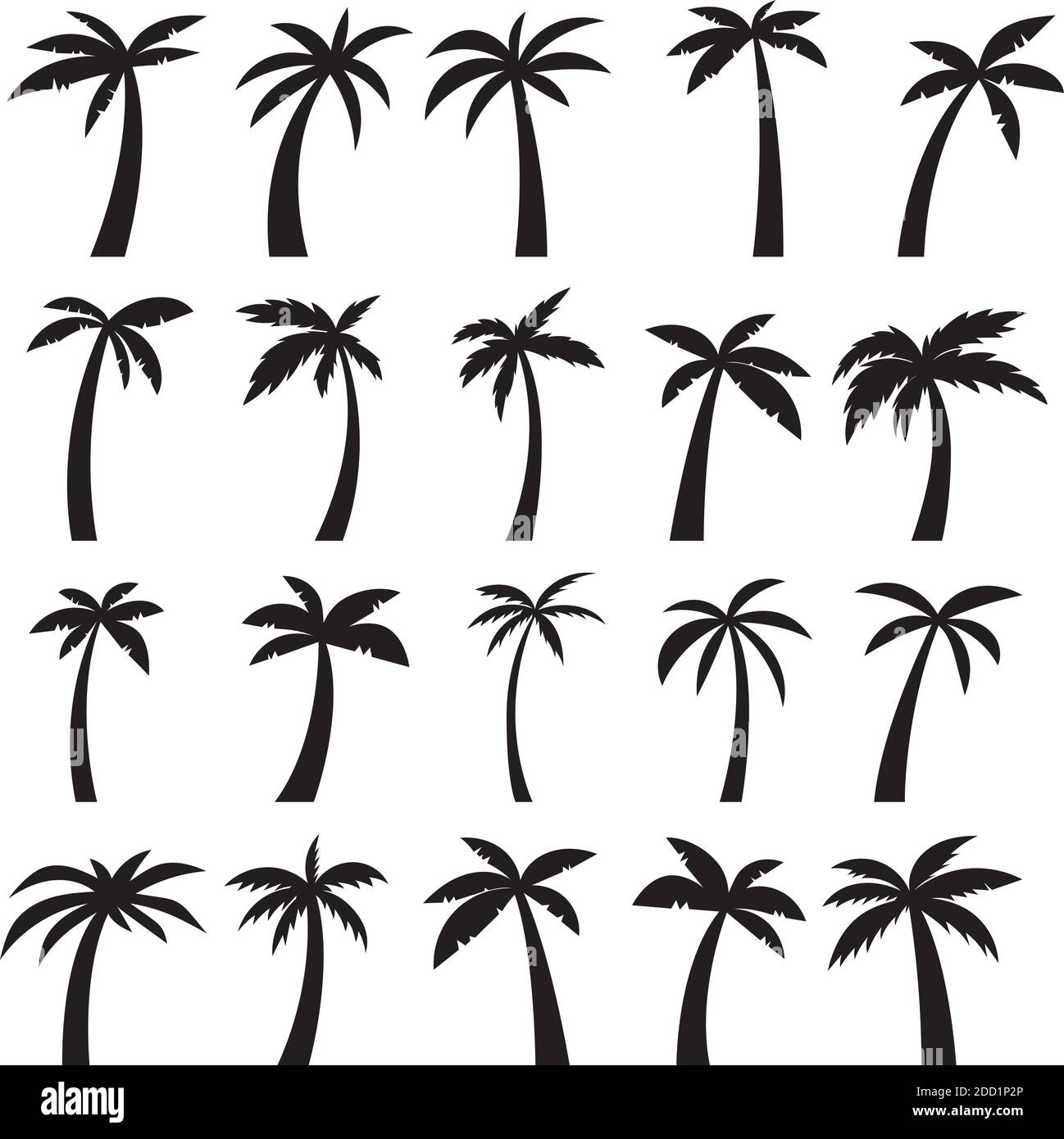 ensemble des icônes des palmiers illustration isolée sur fond blanc ...