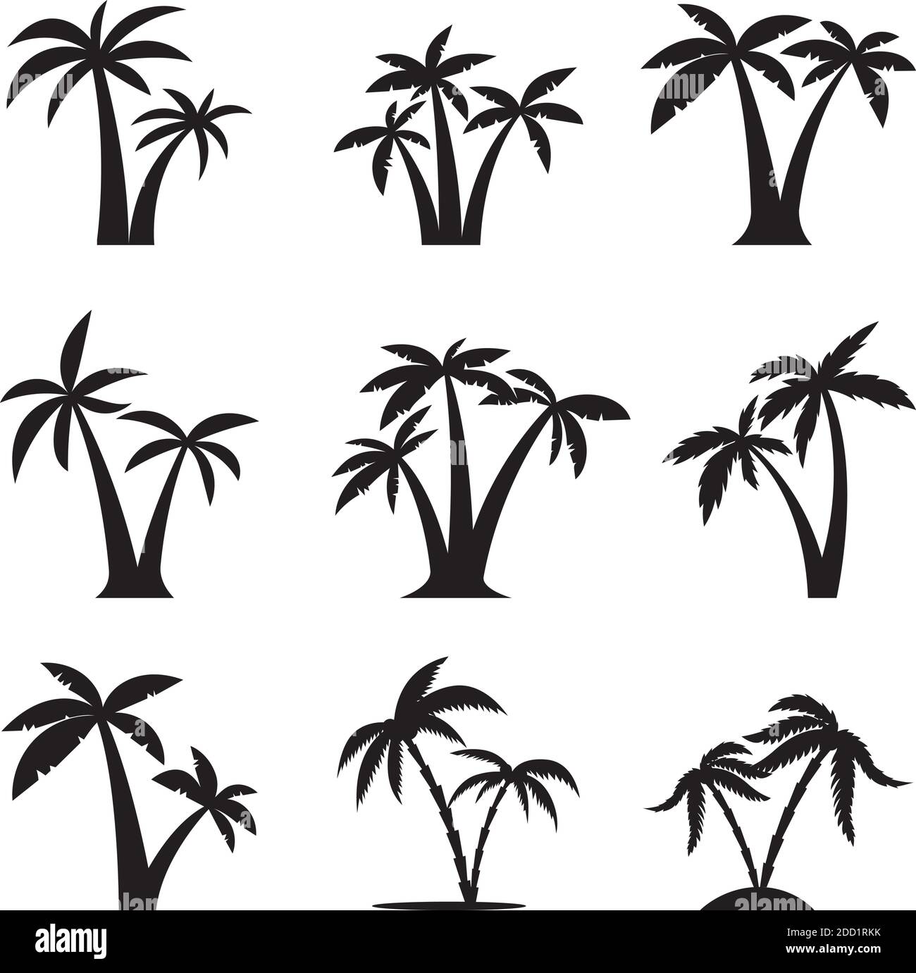 ensemble des icônes des palmiers illustration isolée sur fond blanc ...