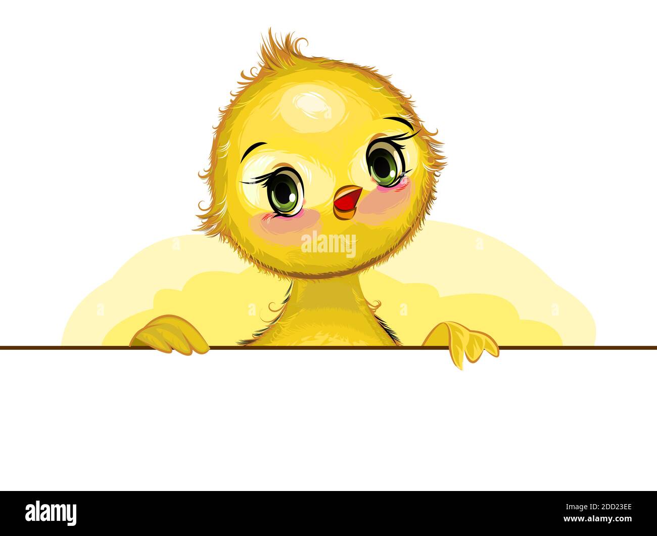 Un peu de poussin. Poussin drôle. Joli et drôle oiseau de bébé. L'objet ...