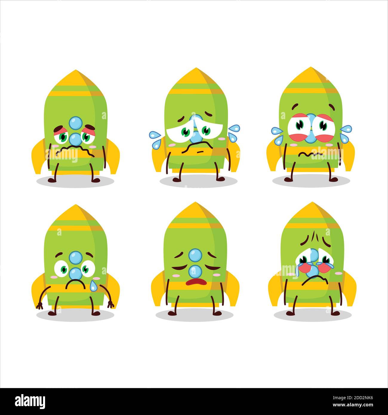 Personnage de dessin animé de firecracker de fusée verte avec une ...