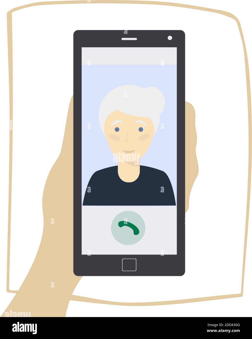 Appelez les parents et les grands-parents. Téléphone portable. Femme ...