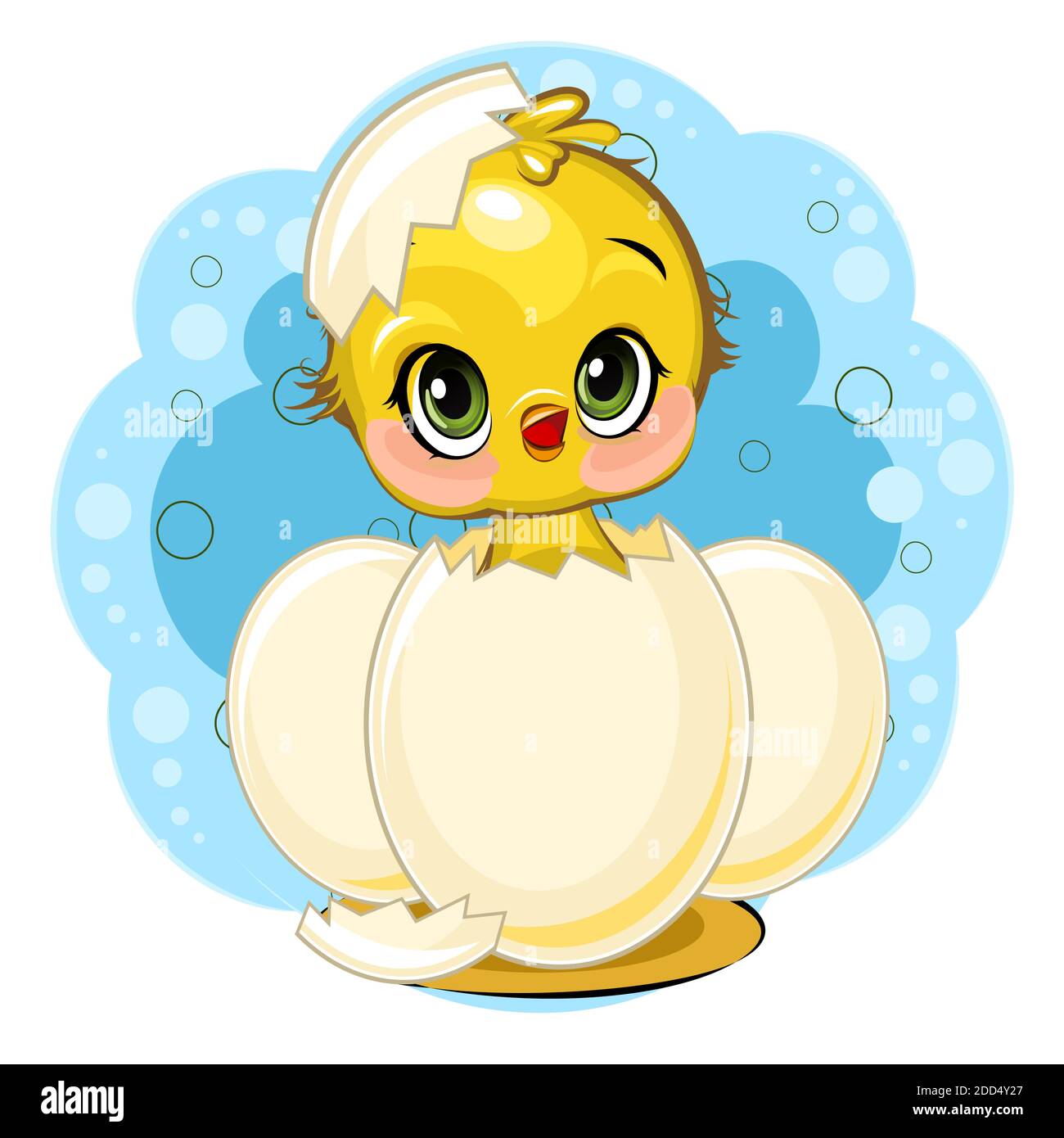 Un petit poussin a éclos d'un œuf. Poussin drôle. Joli et drôle oiseau ...