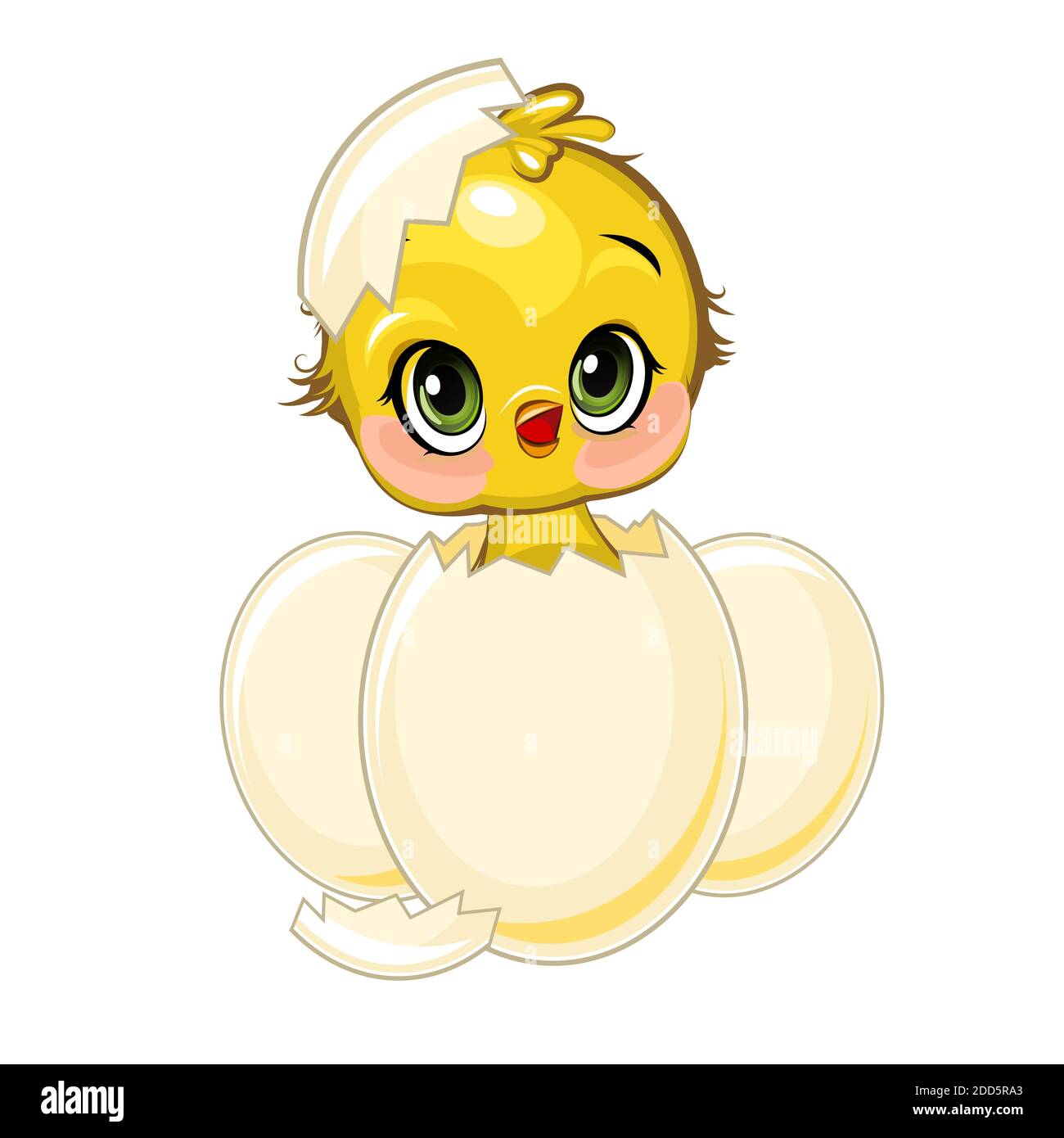 Un petit poussin a éclos d'un œuf. Poussin drôle. Joli et drôle oiseau ...