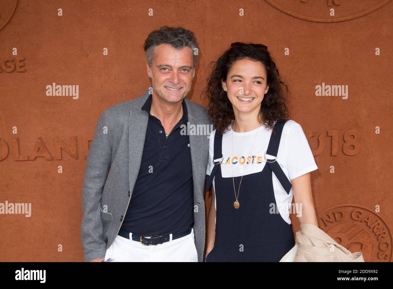 Philippe Dajoux et l'actrice Pauline Bression au Village lors de l'Open ...