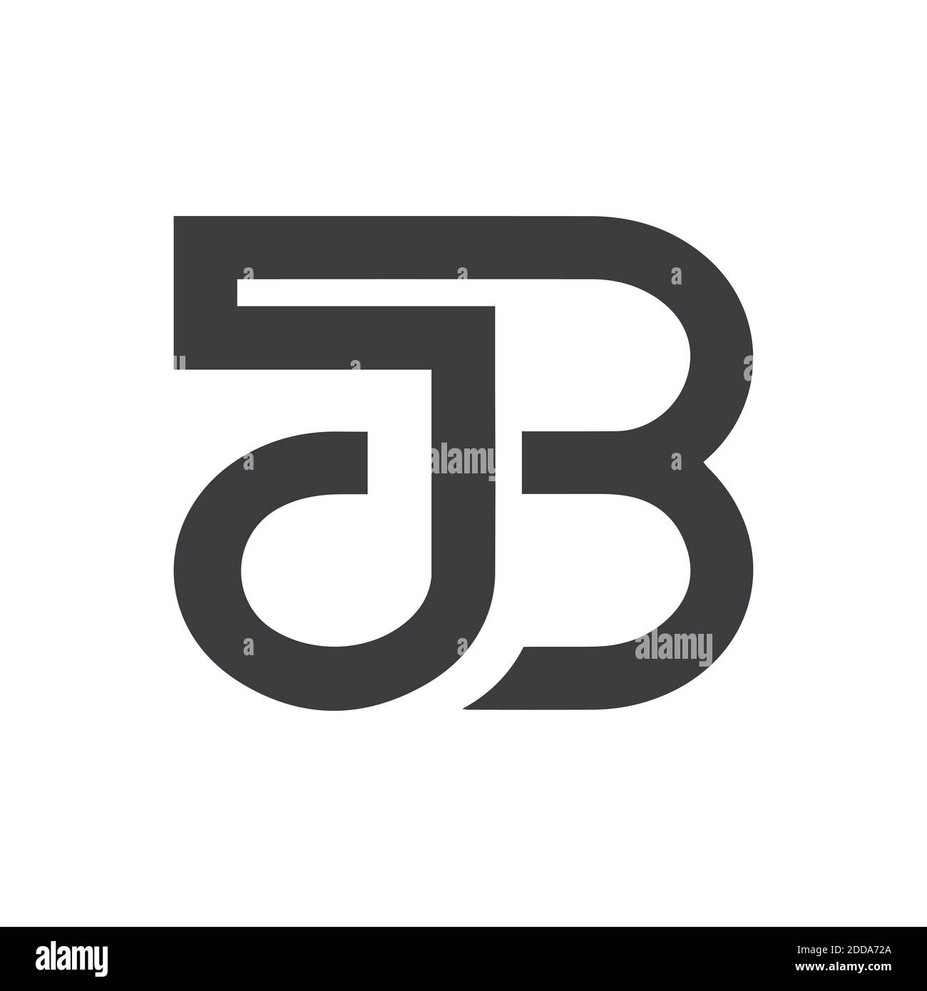 Modèle de dessin vectoriel de la lettre initiale du logo bj ou du logo ...