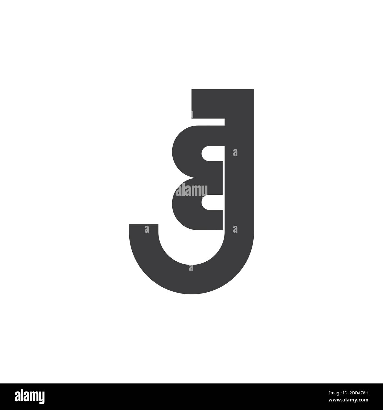 Modèle de dessin vectoriel de la lettre initiale du logo bj ou du logo ...