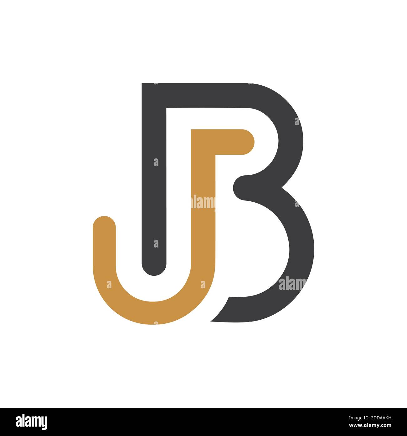 Modèle de dessin vectoriel de la lettre initiale du logo bj ou du logo ...