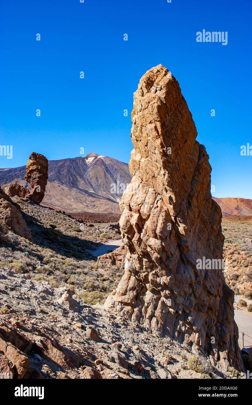 Formation rocheuse roques de garcia dans le parc national de teide Banque de photographies et d ...