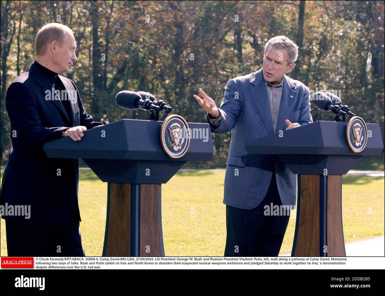 Putin bush camp david la marche Banque de photographies et d’images à ...