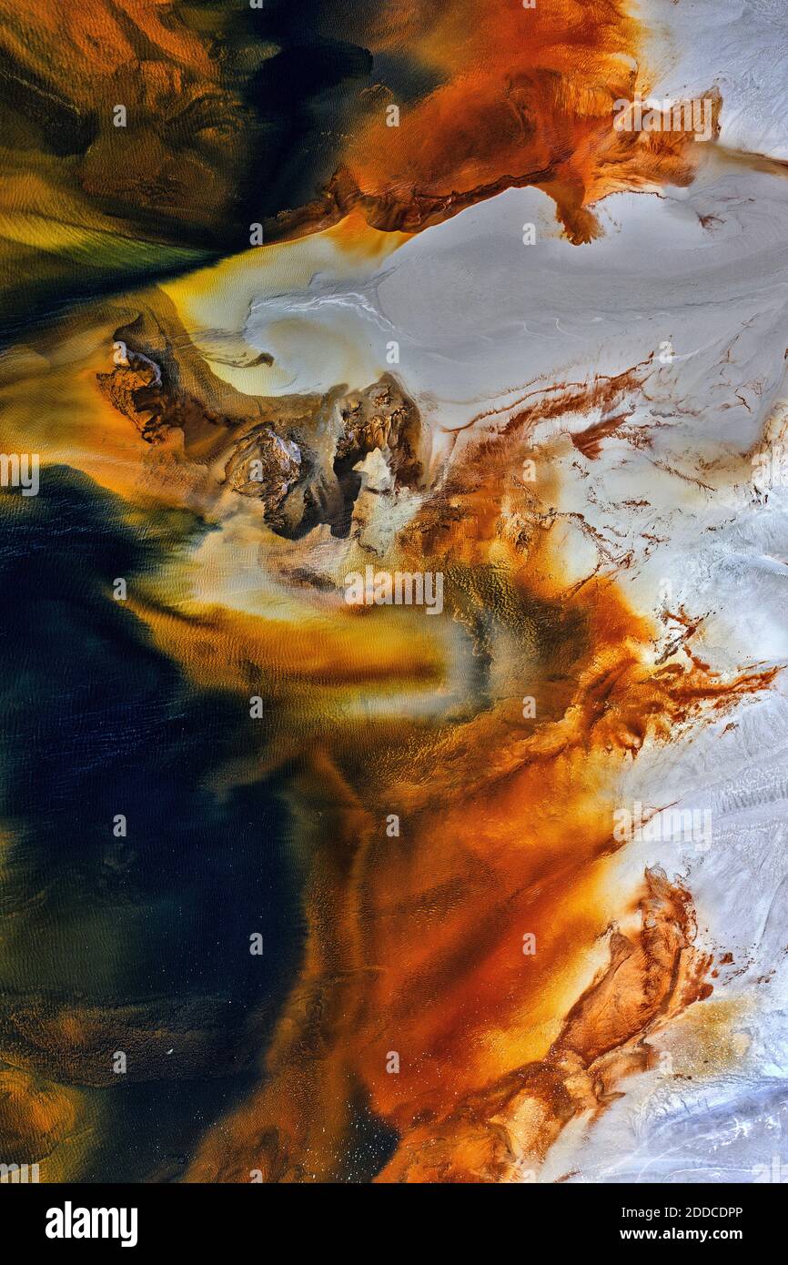 Vue aérienne de la rivière acide rio tinto Banque de photographies et d ...