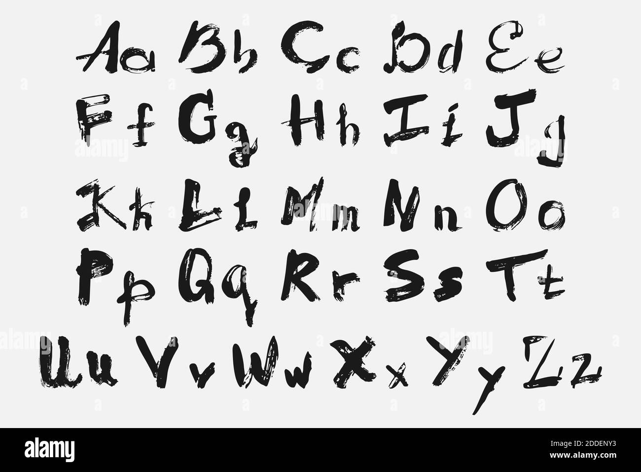 Jeu de lettres majuscules et minuscules isolées Image Vectorielle Stock ...