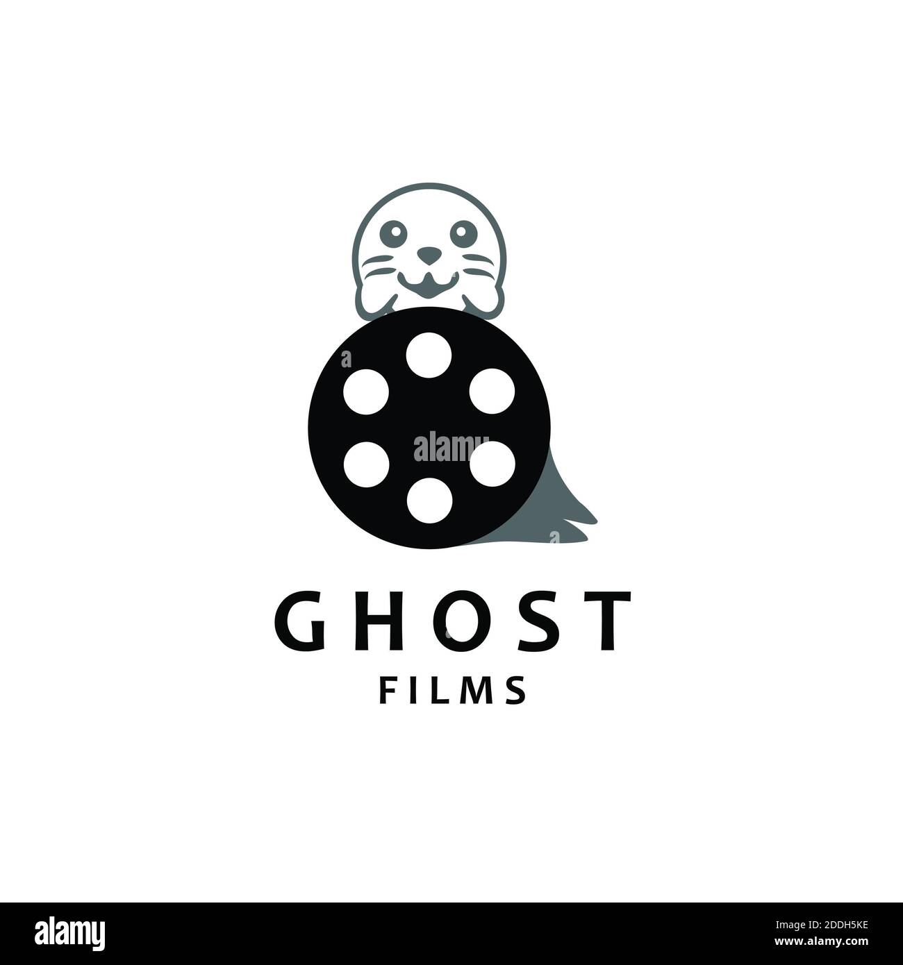 Modèle de logo de film fantôme. Logo créatif pour l'industrie du cinéma ...