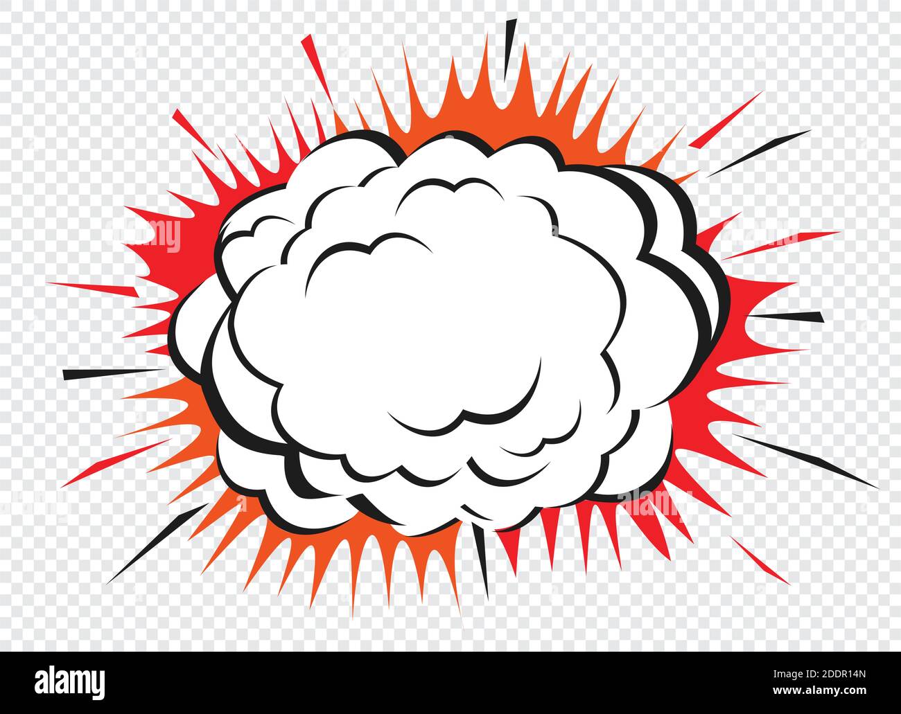 Bulle de bande dessinée en couleur et espace vide sur fond transparent ...