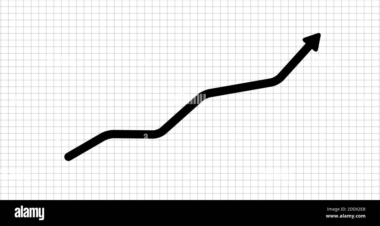 Graphique commercial montrant la réussite de l'entreprise avec flèche ...