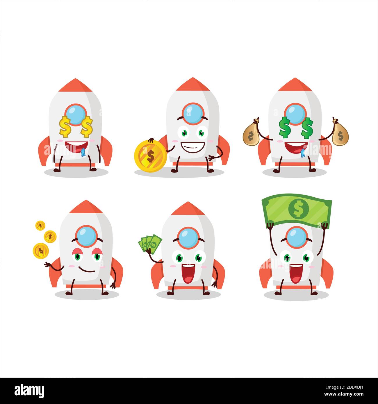 Personnage de dessin animé de firecracker de fusée blanche avec ...